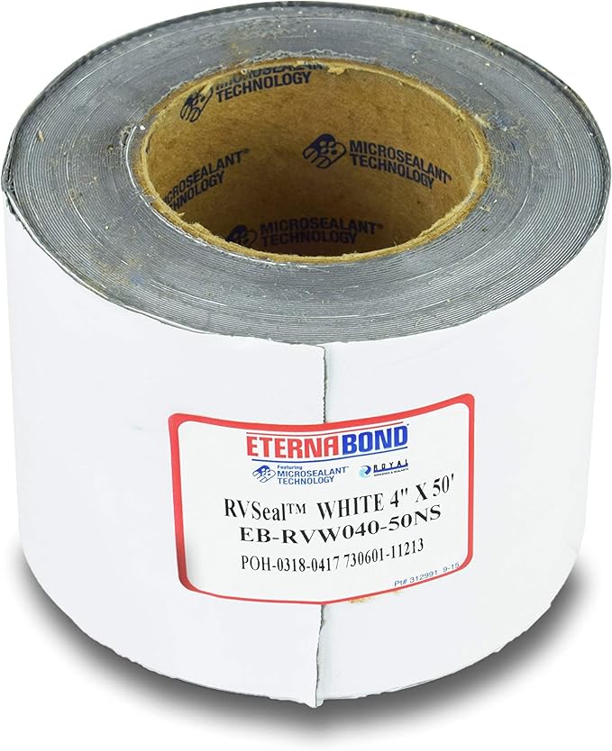 EternaBond RV Mobile Home Roof Seal Sealant Tape & Leak Repair Tape 4" x 50' Roll White ...