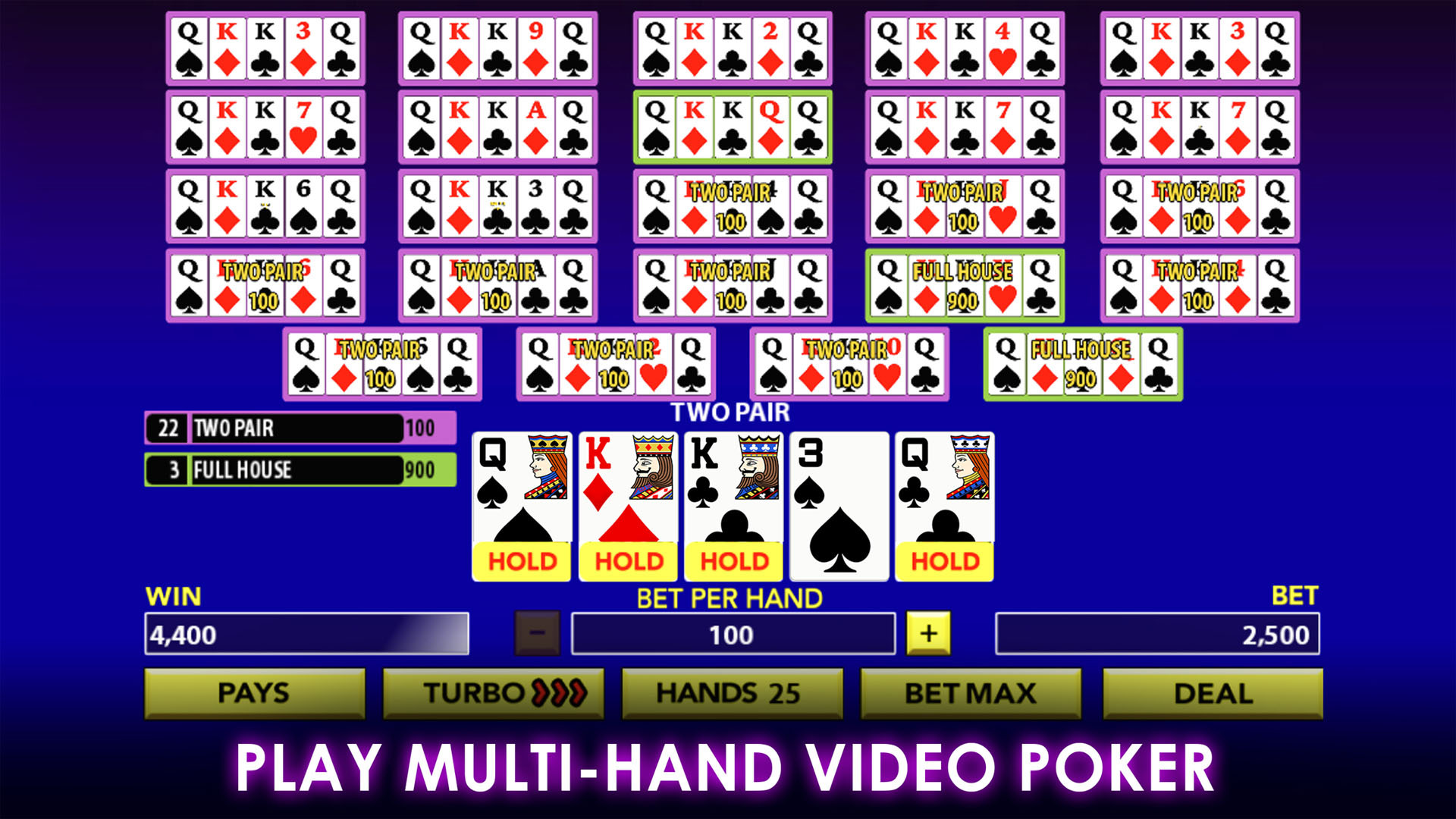 Multi-Play Video Poker | Free Multi-Hand Video Poker Games | Free ...