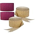 Amazon.com: Maroon Plum and Dark Metallic Gold Crepe Paper Streamers ...