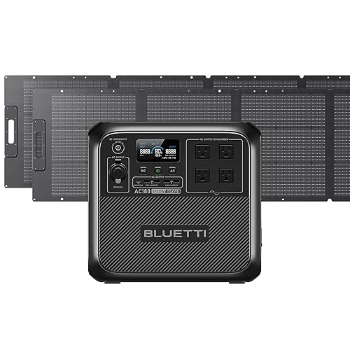 BLUETTI Solar Generator AC180 with 2 200W Solar Panel Included, 1152Wh ...