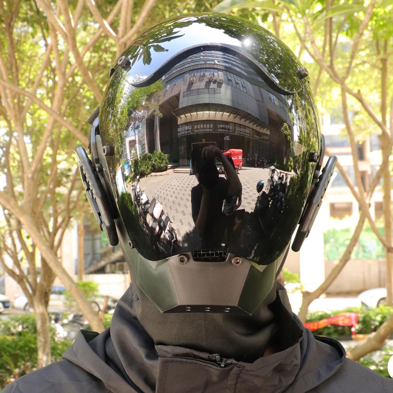 Mua Punk Helmet Mask for Men Halloween Cosplay Masks Gothic Futuristic ...