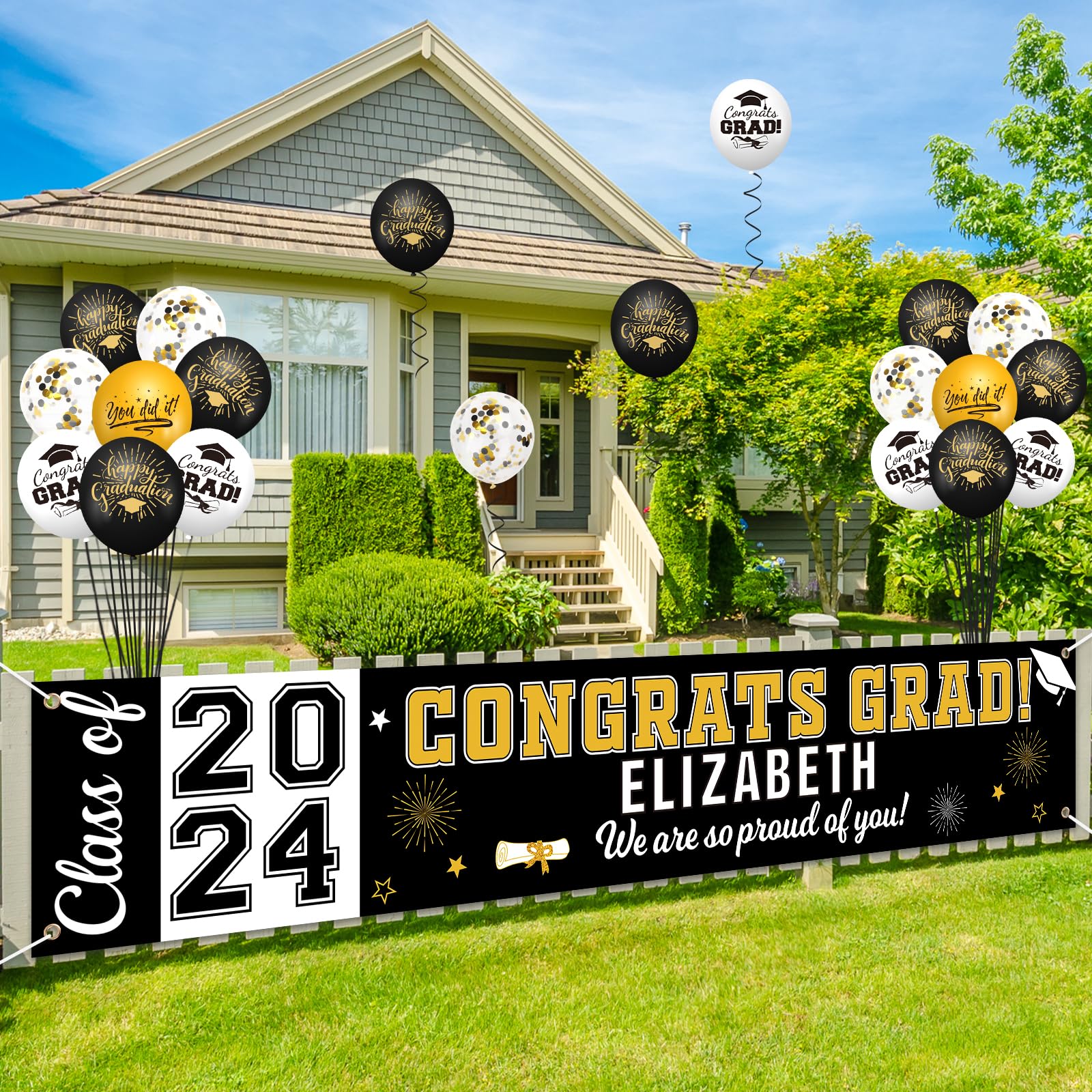 AKEROCK Personalized Graduation Banner Class of 2024 Graduation ...