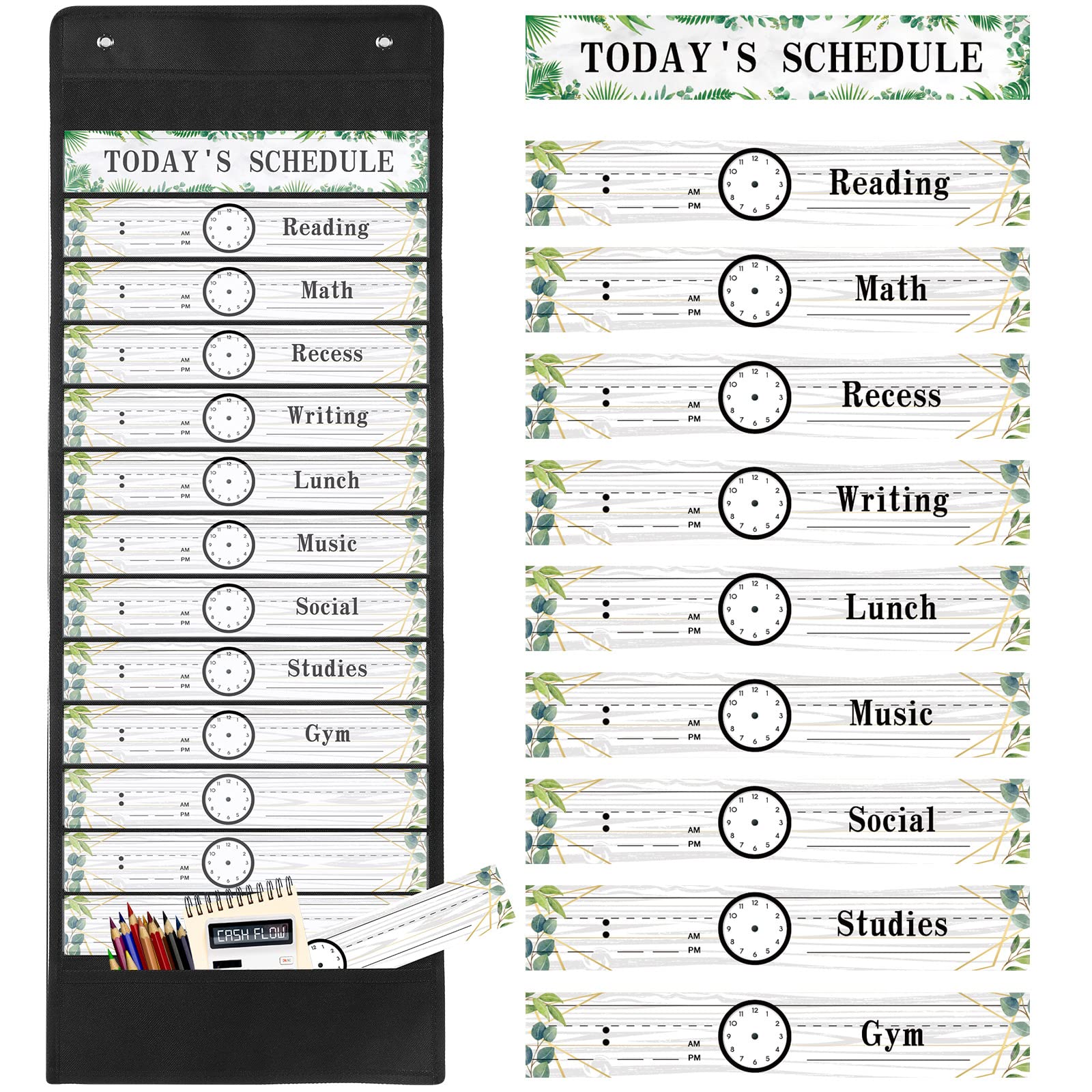 Mua Tatuo Daily Schedule Pocket Chart Classroom Pocket Charts with ...
