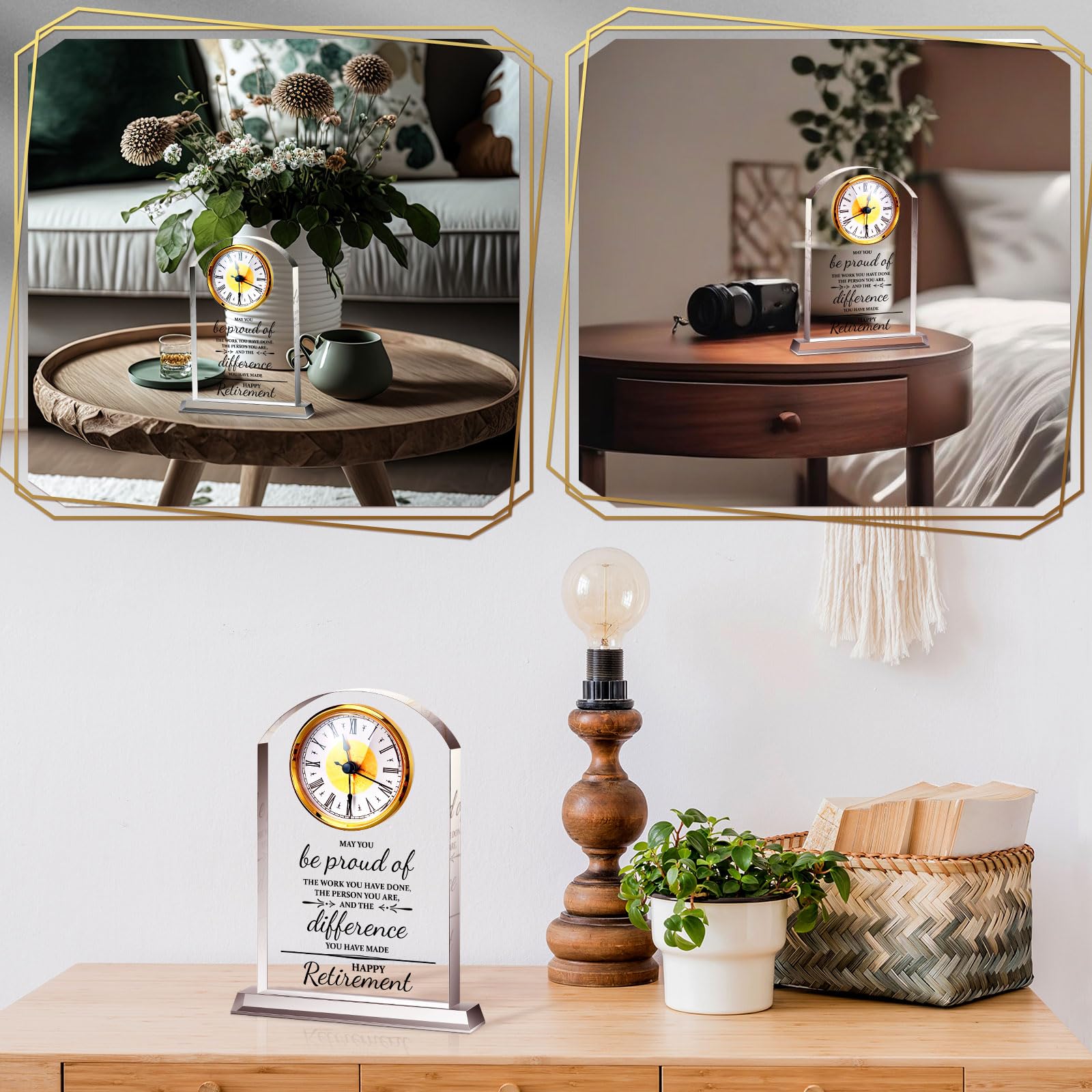 Mua Retirement Clock Retirement Gift for Woman Men Acrylic Crystal ...