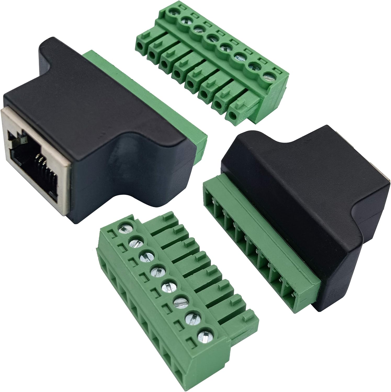 AAOTOKK RJ45 Screw Terminal RJ45 8P 8C Female to 8Pin Female Bolt Screw ...