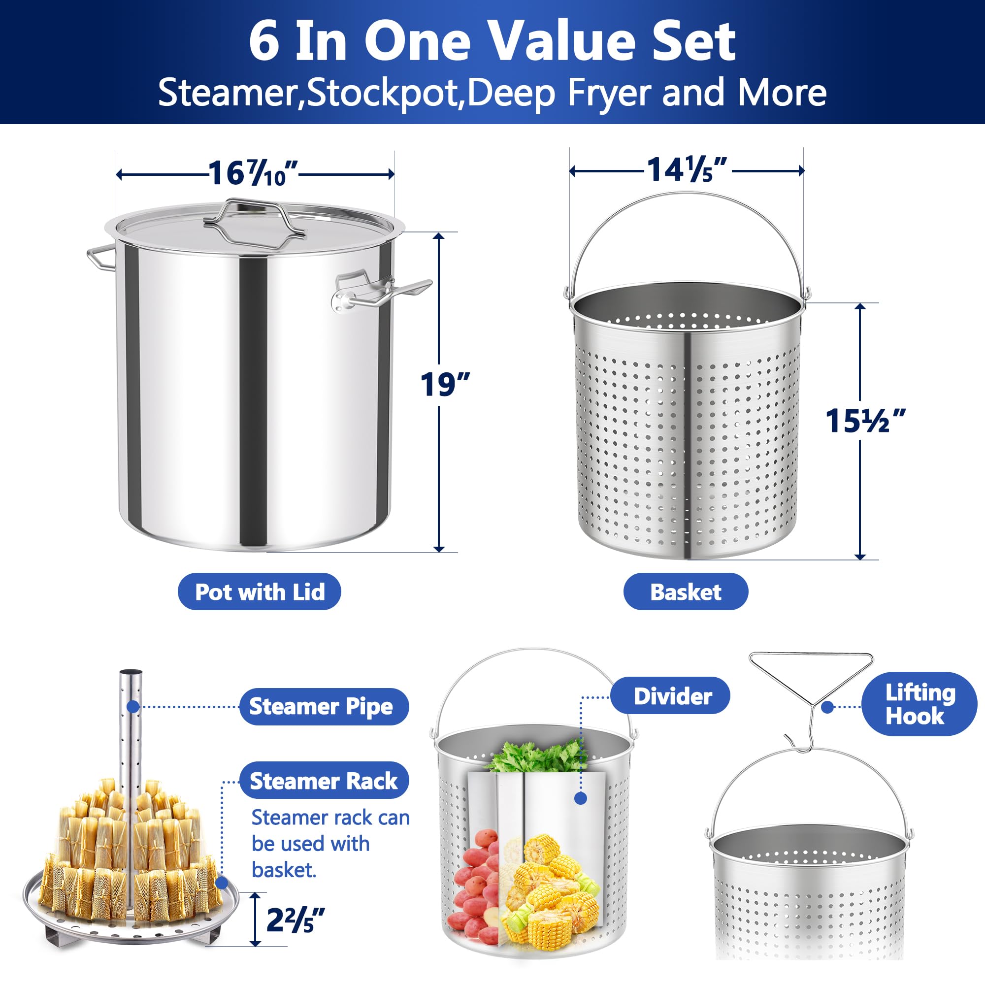 Mua ARC 64-QT Large Stainless Steel Stockpot for Seafood Boiler ...