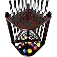 Amazon.com: GACCO BILLIARDS Corner Pool Cue Holder Rack Hold 10 Cue ...