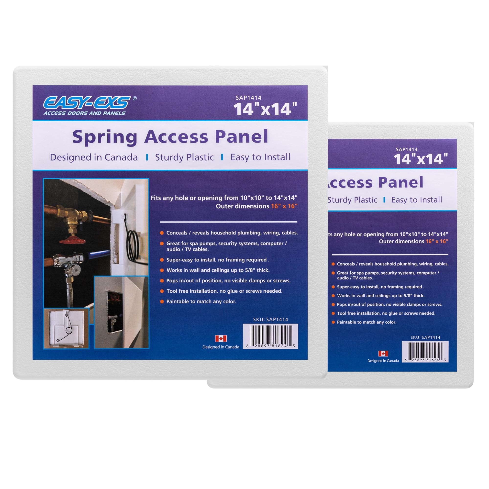 EASY-EXS Access Panels Spring-Fit 14"x14" (External 16"x16") Square (2 ...