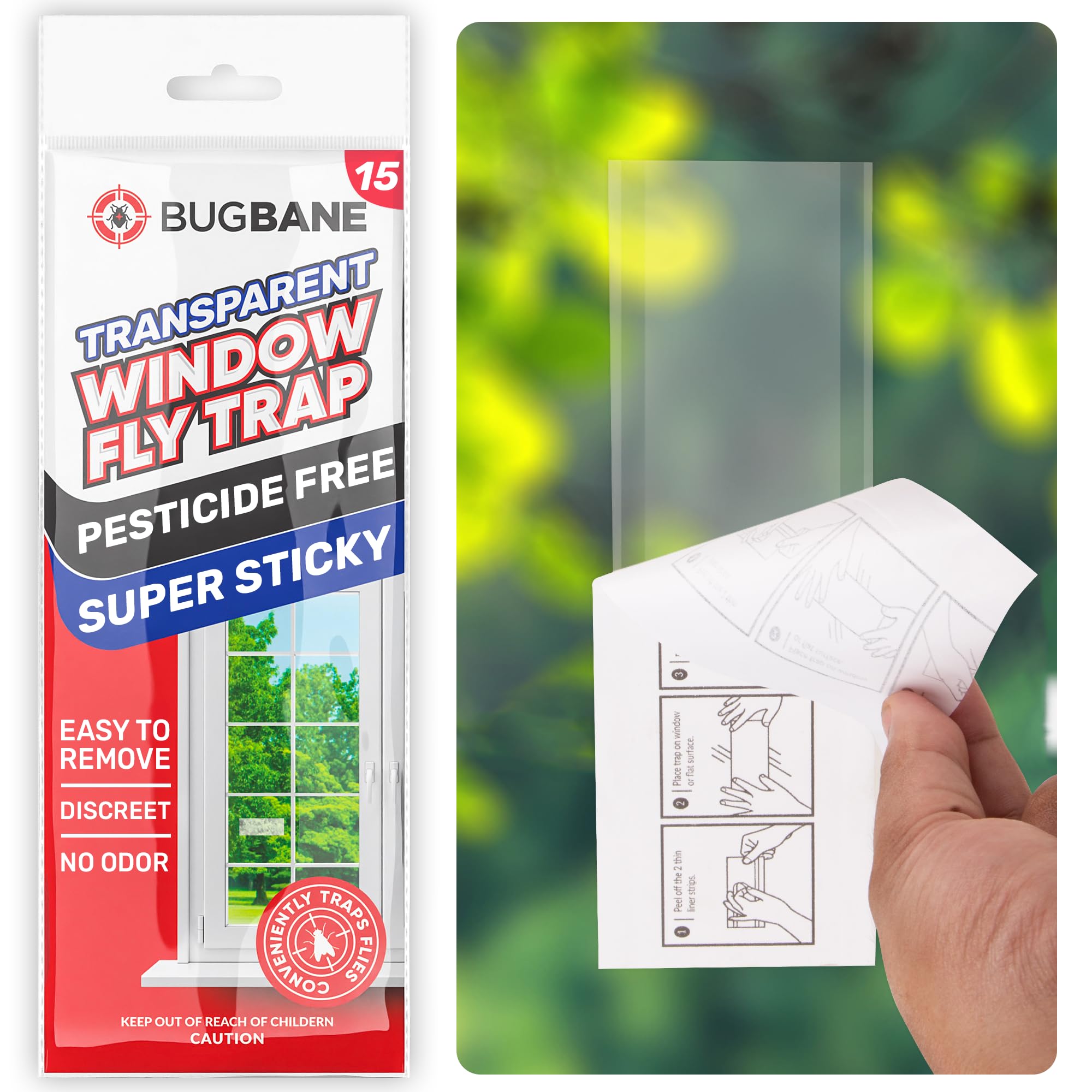 Mua Window Fly Traps Indoor Clear 15pk Strips Indoor. The Only Double ...