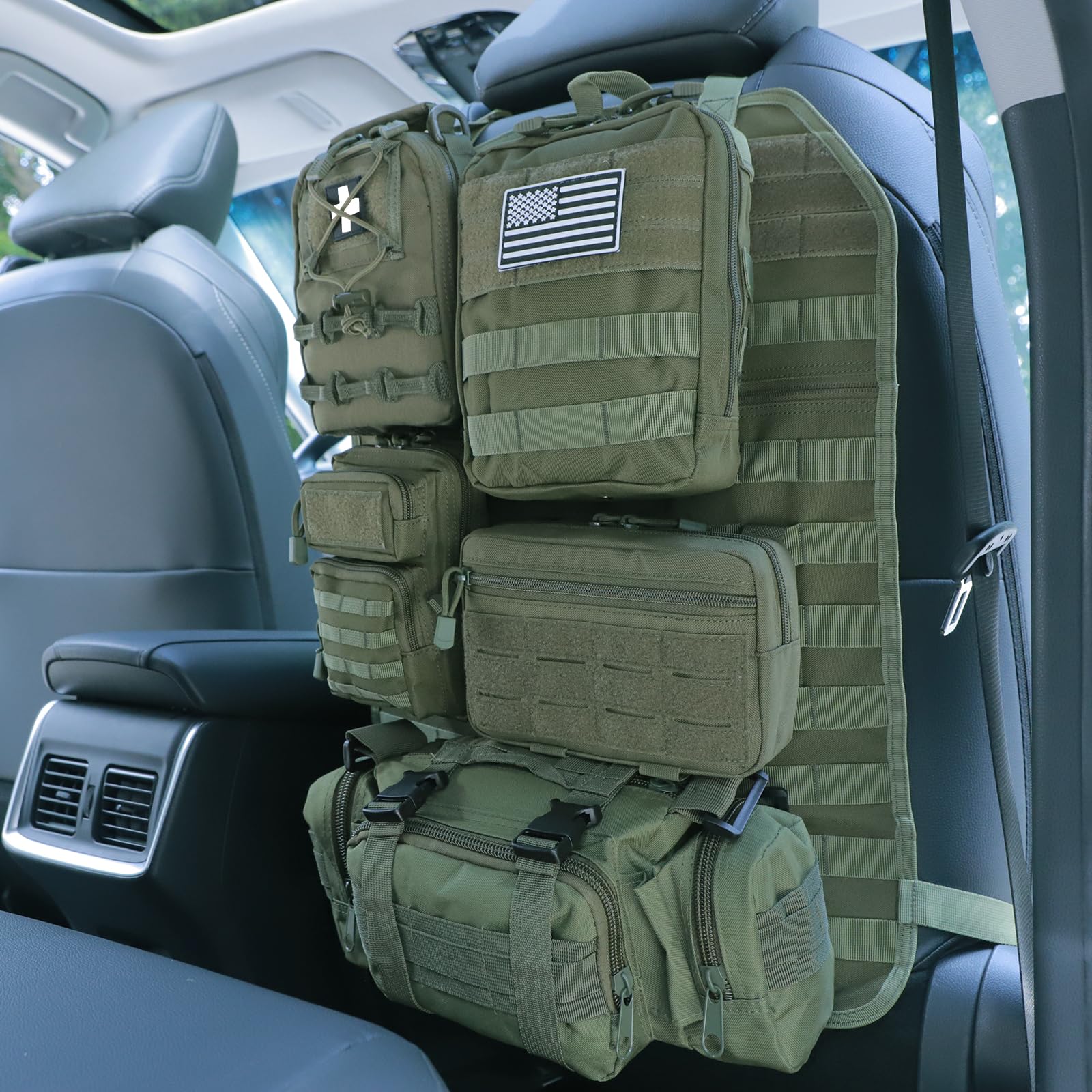 Universal Tactical Seat ?Back Organizer Vehicle Molle Panel Organizer ...