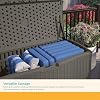 Suncast 124 Gallon Wicker Horizontal Outdoor Deck Box with Hinged Lid ...