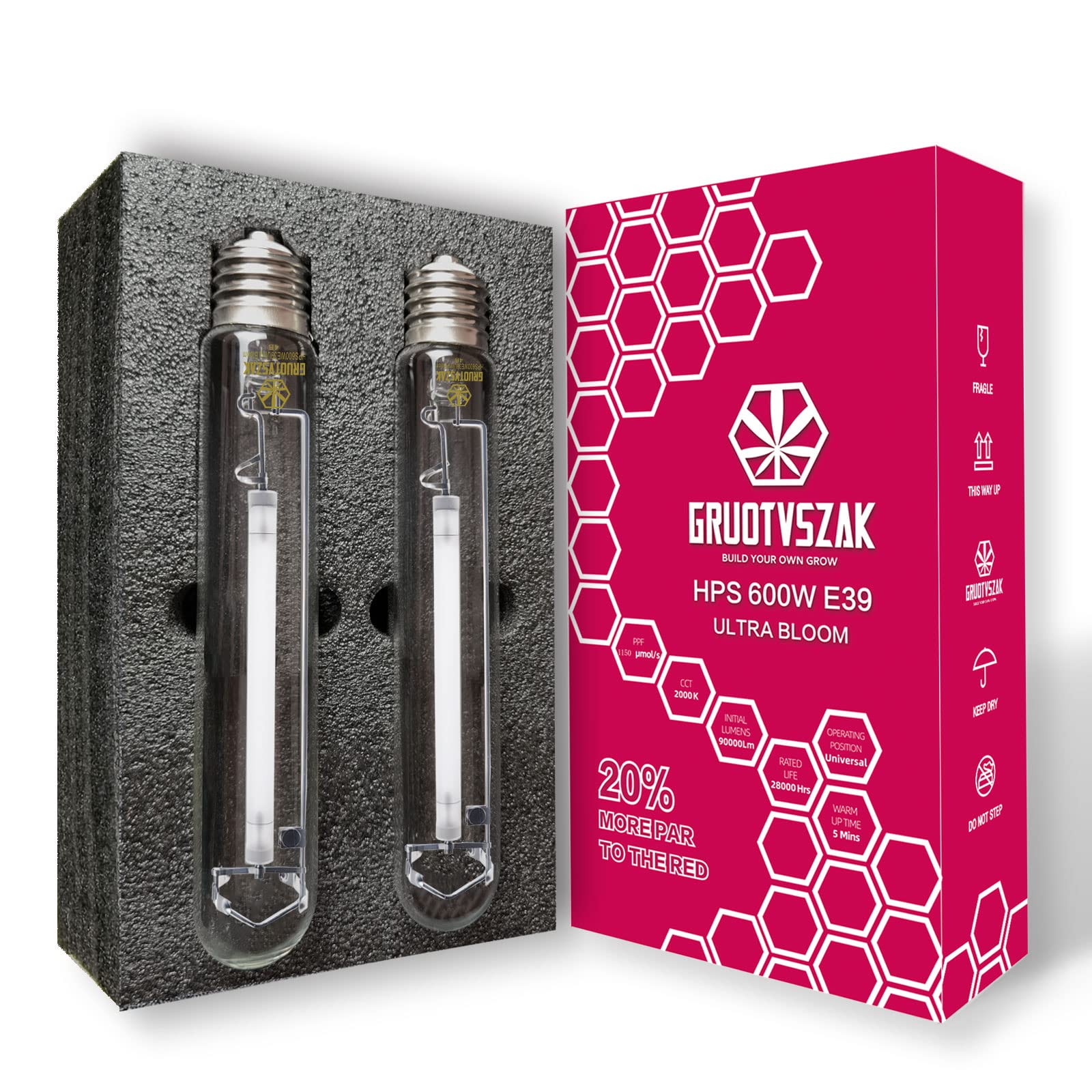 Mua HPS 600 Watt Grow Light Bulb E39 1150μmol Ultra PPF 20% to 40% PAR ...