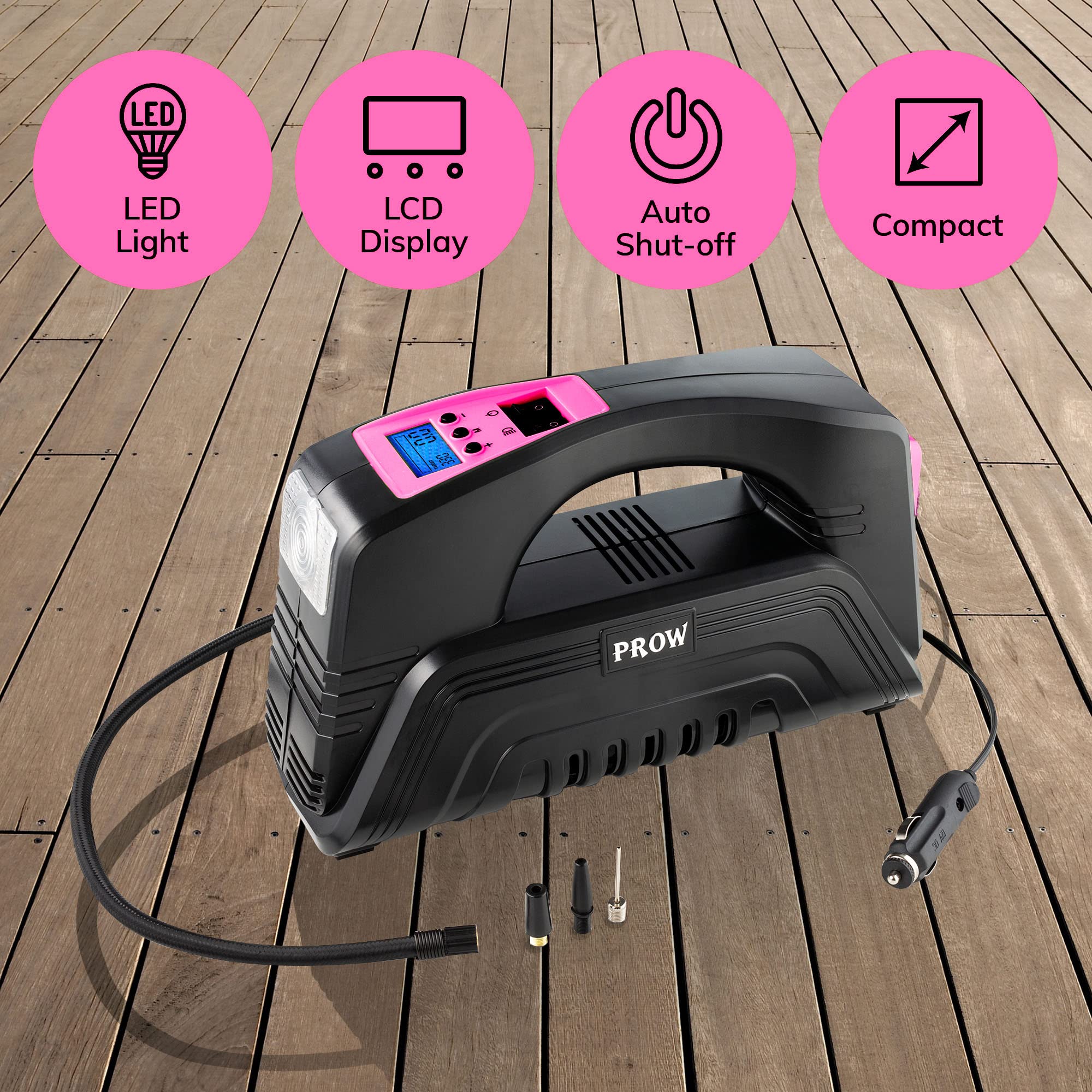 PROW Electric Air Compressor Tire Inflator AC/DC Portable For Car 12V ...