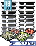 Amazon.com: [20 Pack] 3 Compartment Meal Prep Containers BPA Free ...