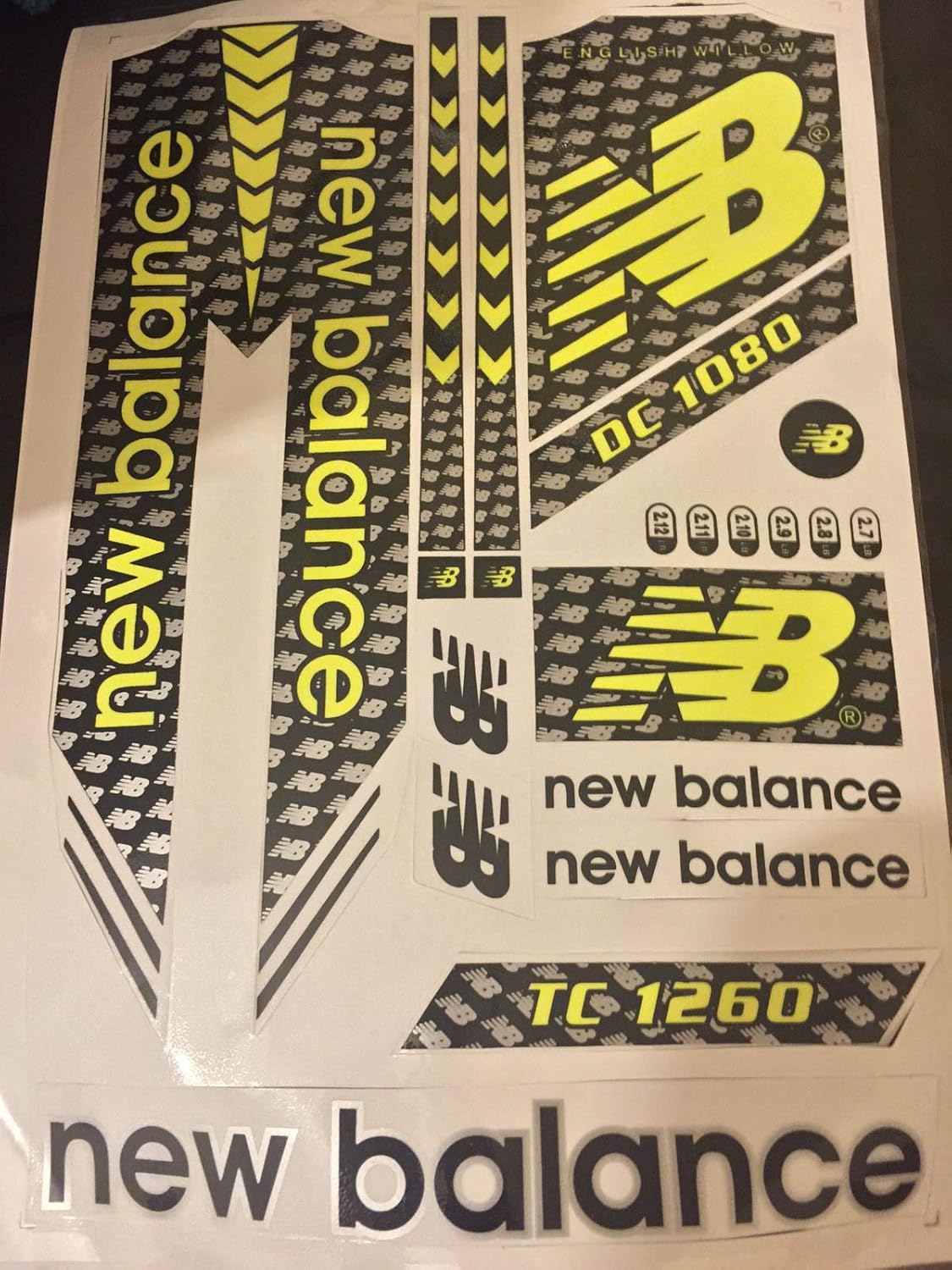 NB DC 1080 Bat Sticker Cricket Black and Green: Amazon.co.uk: Sports ...