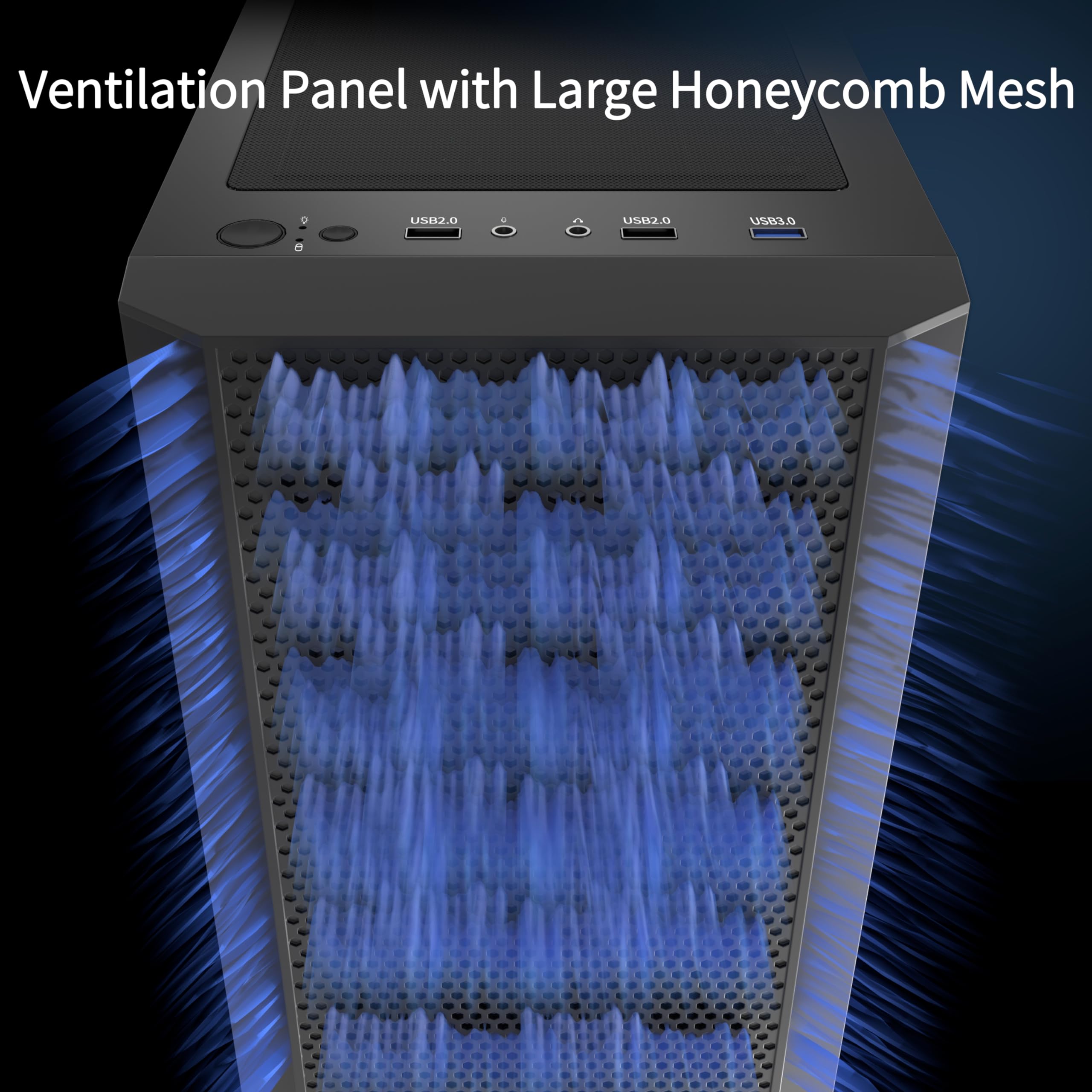 Mua ATX PC Case, Mid Tower Gaming PC Case with Mesh Front Panel, 4 Fans Preinstalled USB 3.0 ...