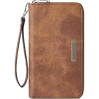 BOSTANTEN Women's RFID Blocking Genuine Leather Wallets with Zipper ...