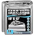 Amazon.com: Heavy Duty Tarp 10x12 Feet, 14 Mil Waterproof Poly Tarps ...