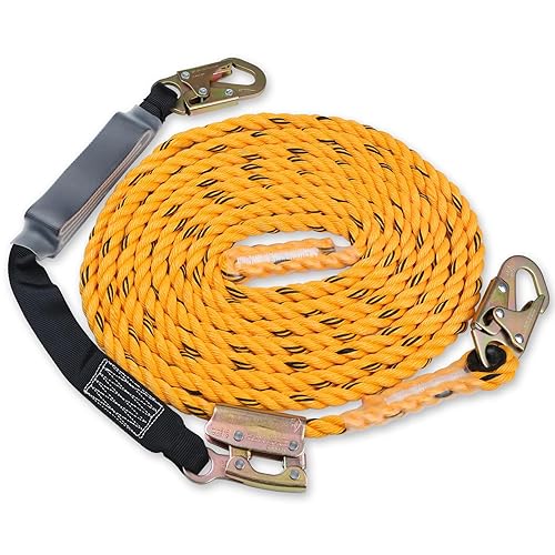 FHFallArrest 50ft Vertical Lifeline Assembly with Shock Absorber,Fall ...