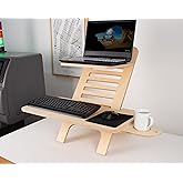 Amazon.com: WOODCHES Adjustable Jumbo Wood Laptop Stand, Standing Desk ...