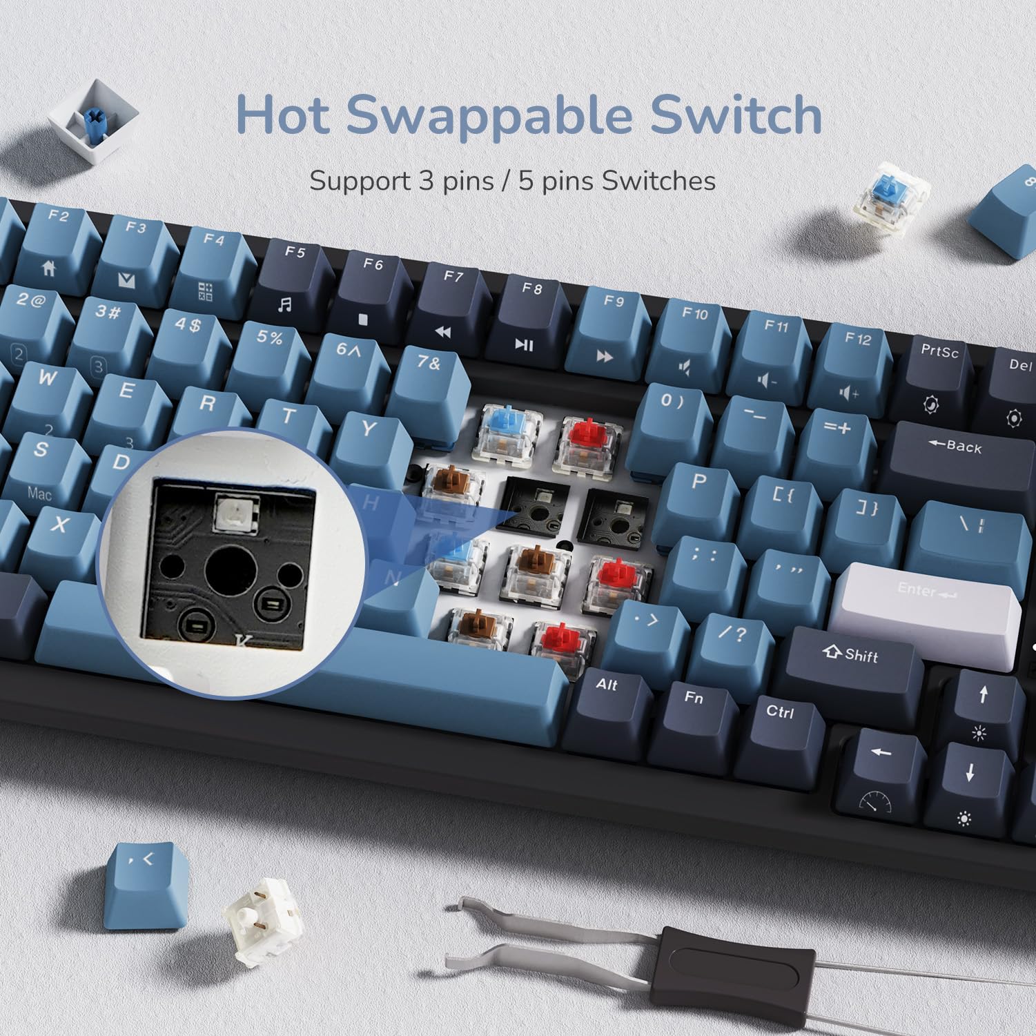 Mua RK ROYAL KLUDGE RK98 Wireless Mechanical Keyboard, Triple Mode 2.4G ...