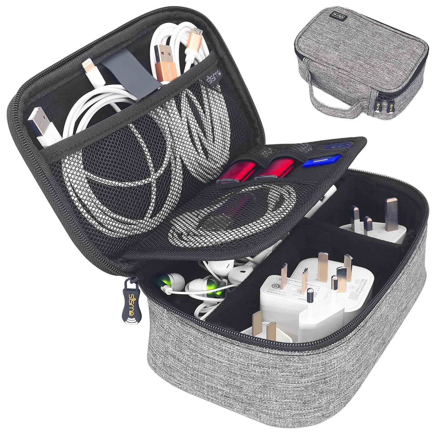 sisma Travel Cords Organizer Electronics Tech Accessories Case Small ...