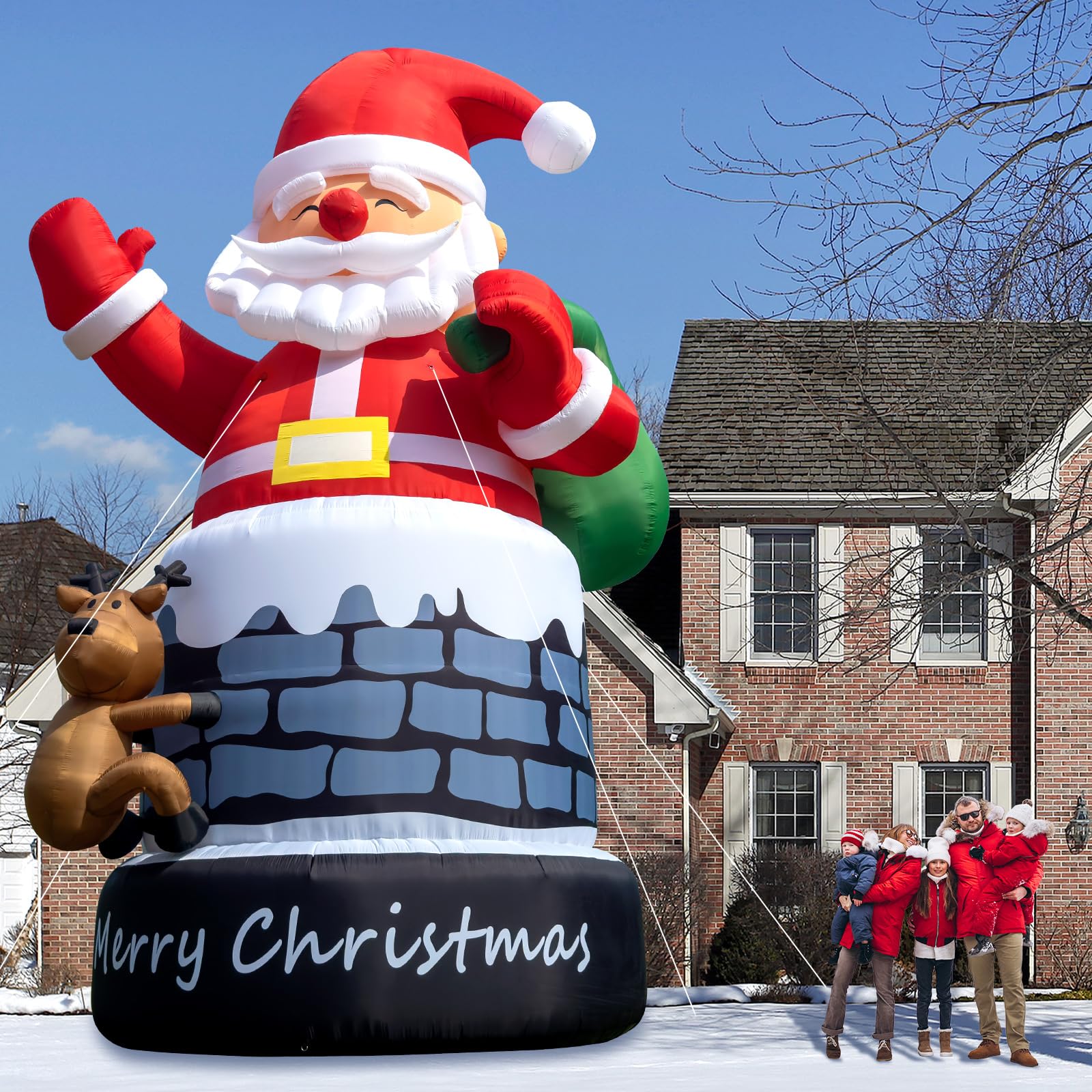 33FT Giant Santa Claus Inflatable for Christmas - with (1100W Blower ...