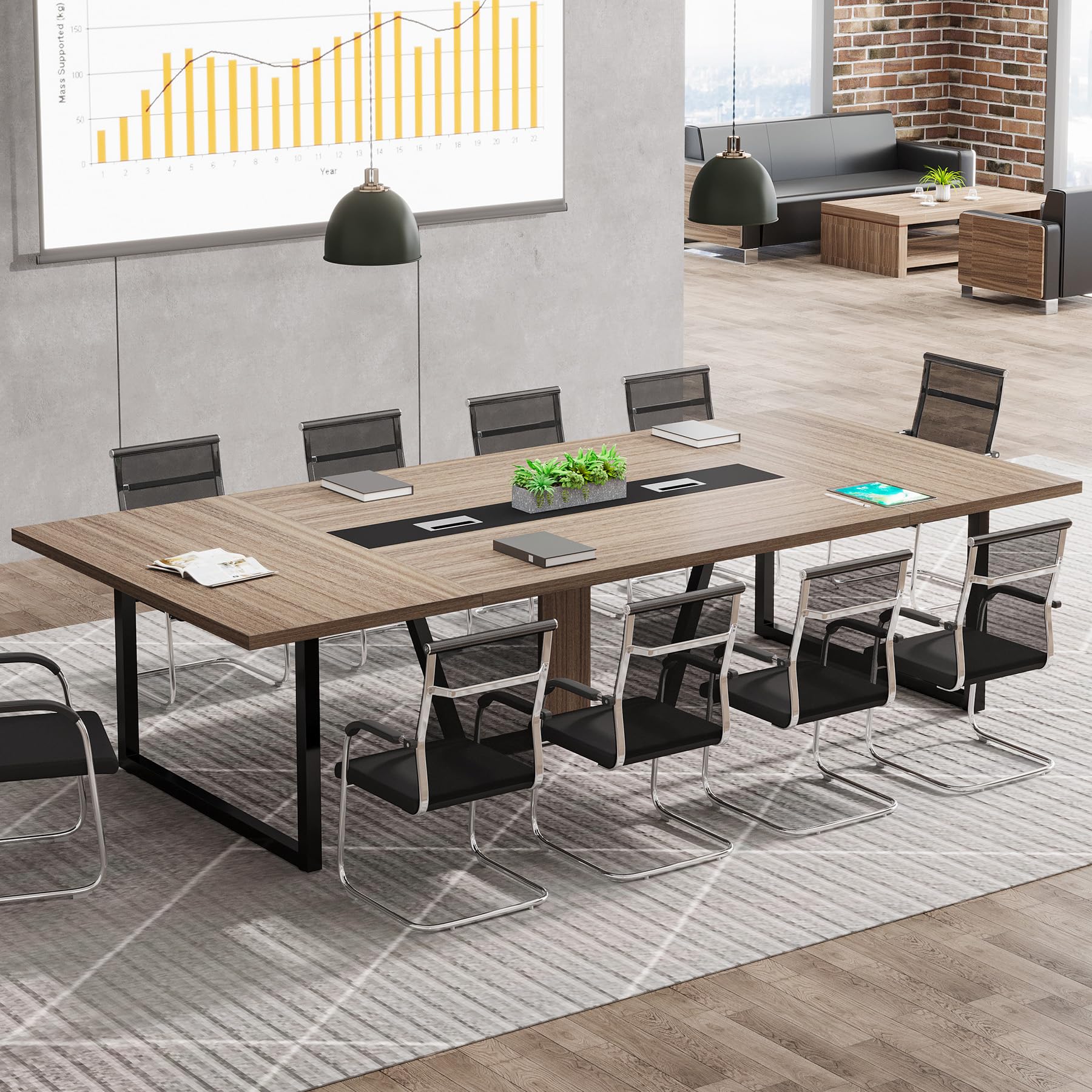 Tribesigns 8FT Conference Table, 94.49 L X 47.24 W X 29.53 H Inches ...