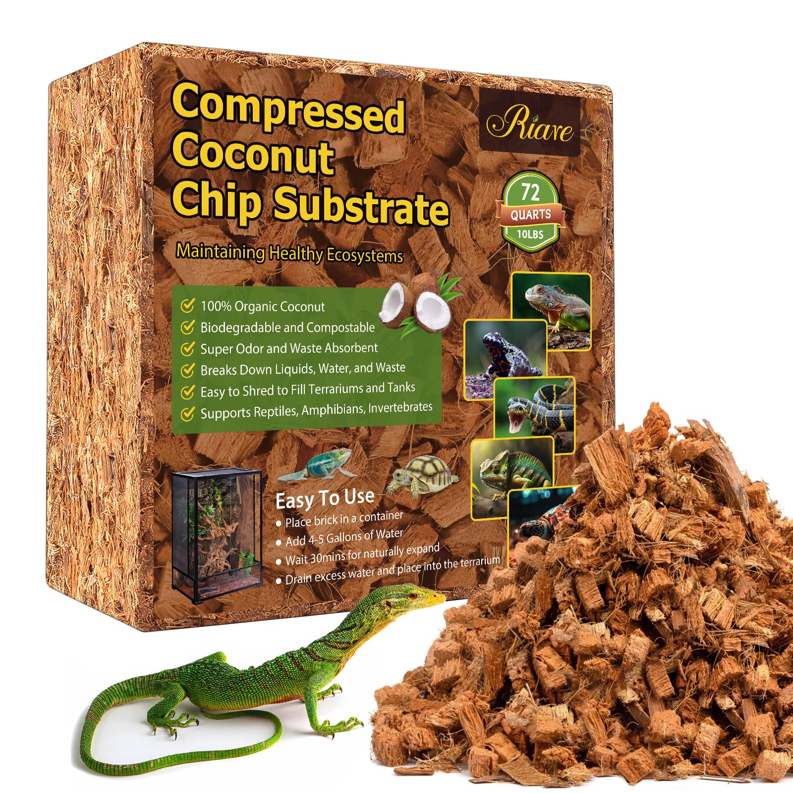 Mua Riare 10LB Coconut Chip Substrate for Reptiles, 72 Quart Coconut ...