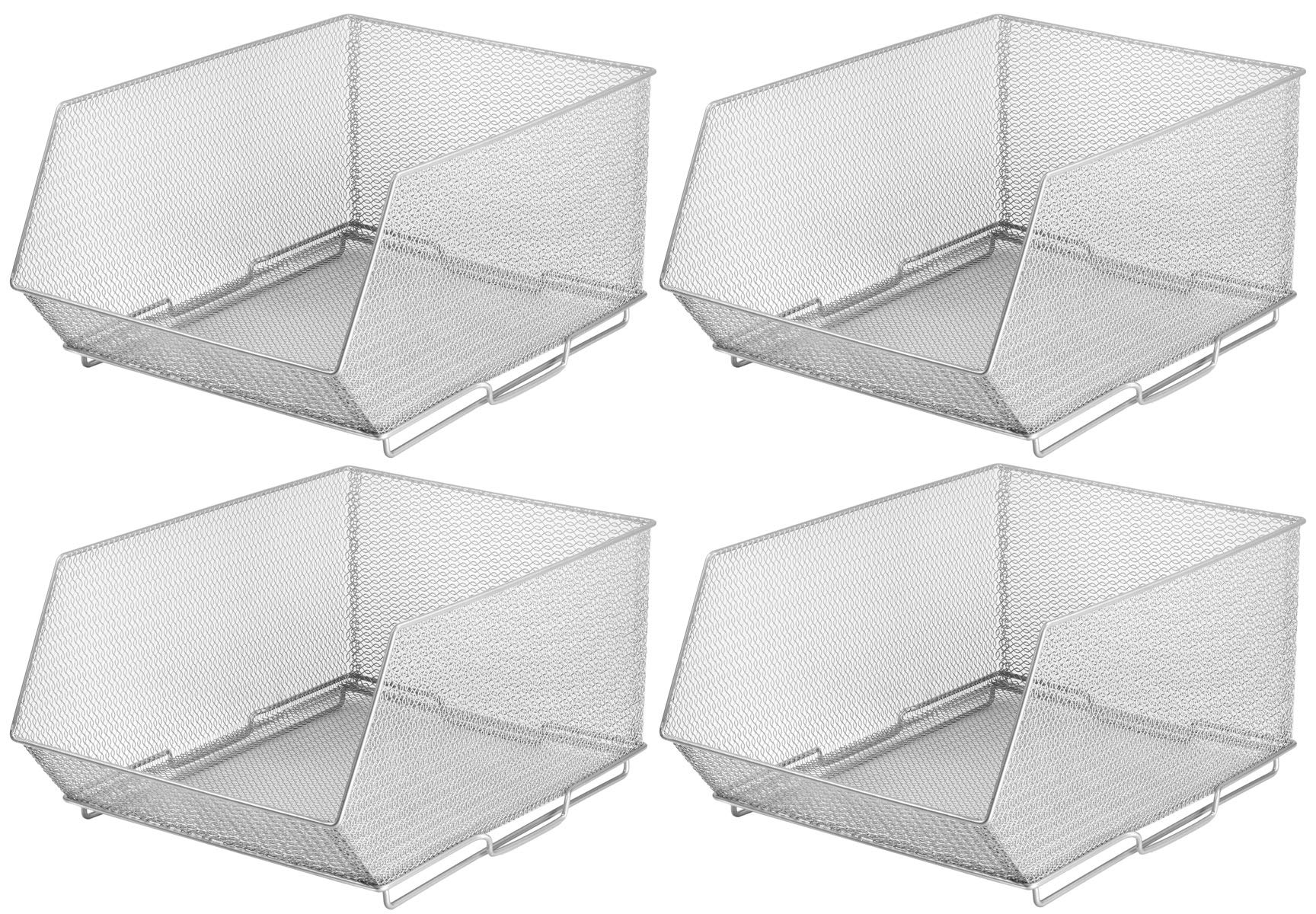 YBM HOME Mesh Stacking Bin Storage Containers for Kitchen Pantry ...