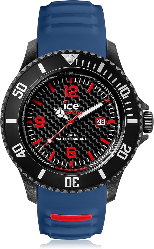 Ice-Watch - ICE carbon Black Blue - Men's wristwatch with silicon strap ...