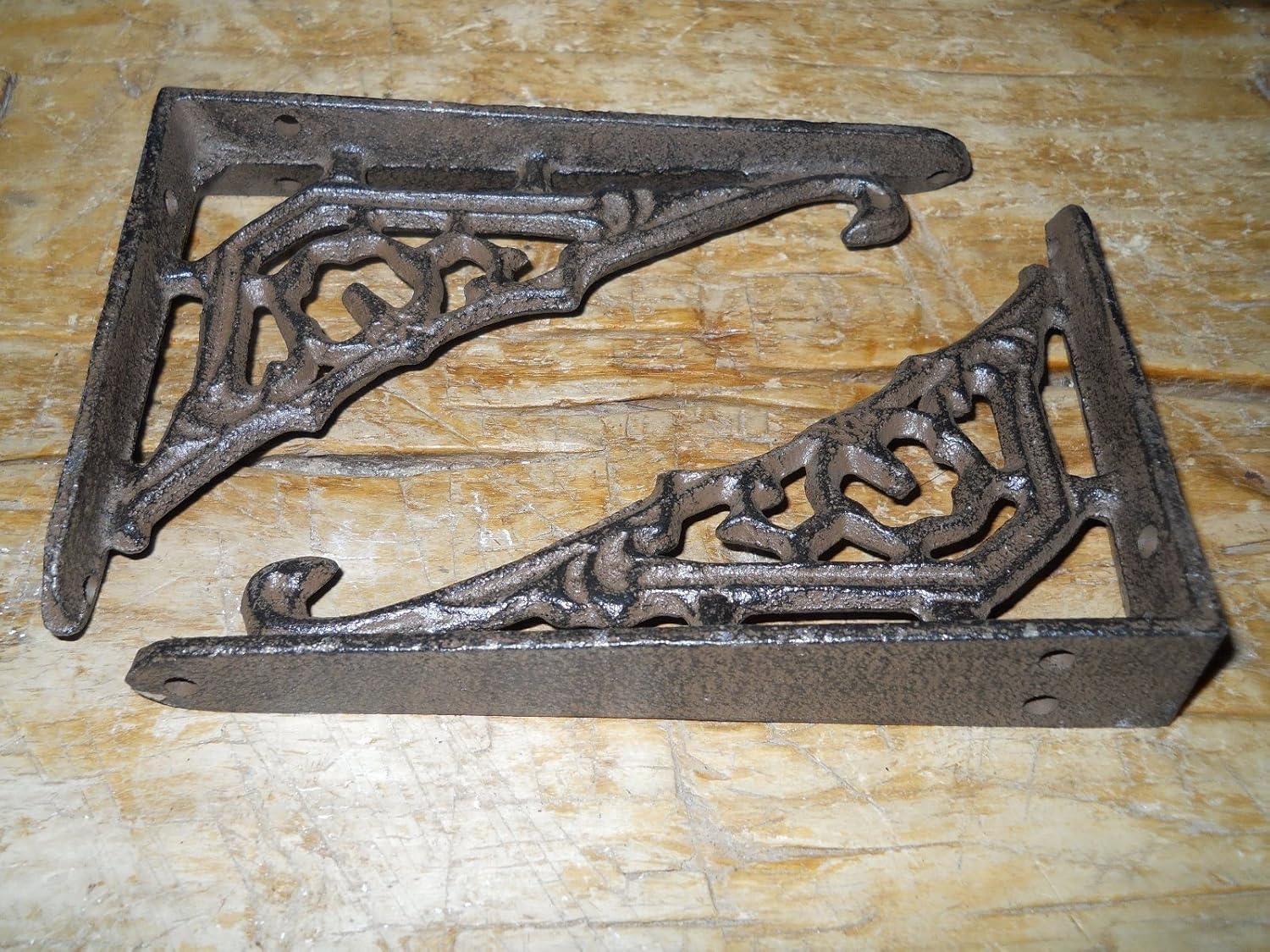 Amazon.com: 2 Cast Iron Antique Style Art Deco Brackets, Garden Braces ...