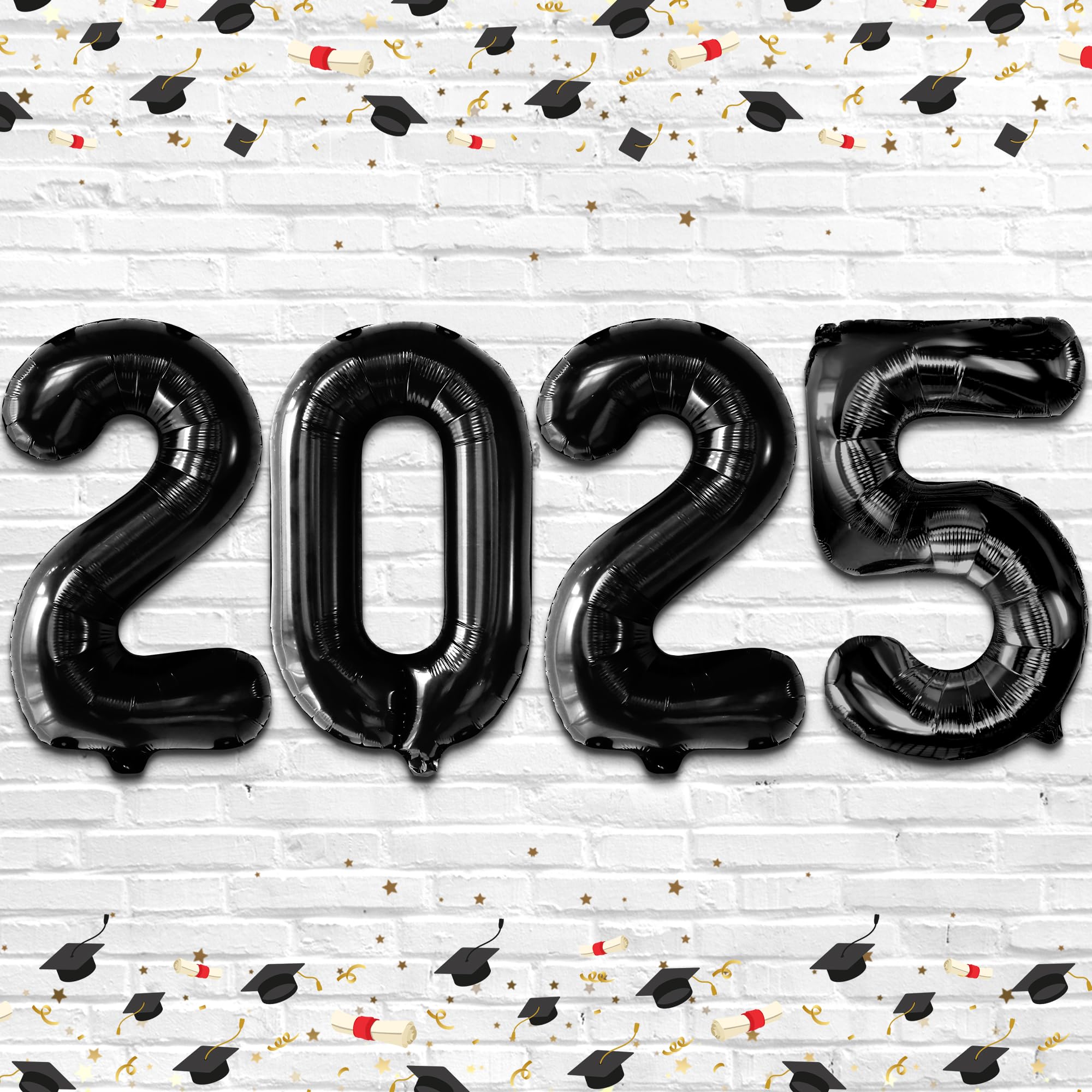 Katchon, Giant 2025 Balloons Black- Graduation Decorations 2025 | Grad 2025 Balloons, Black ...