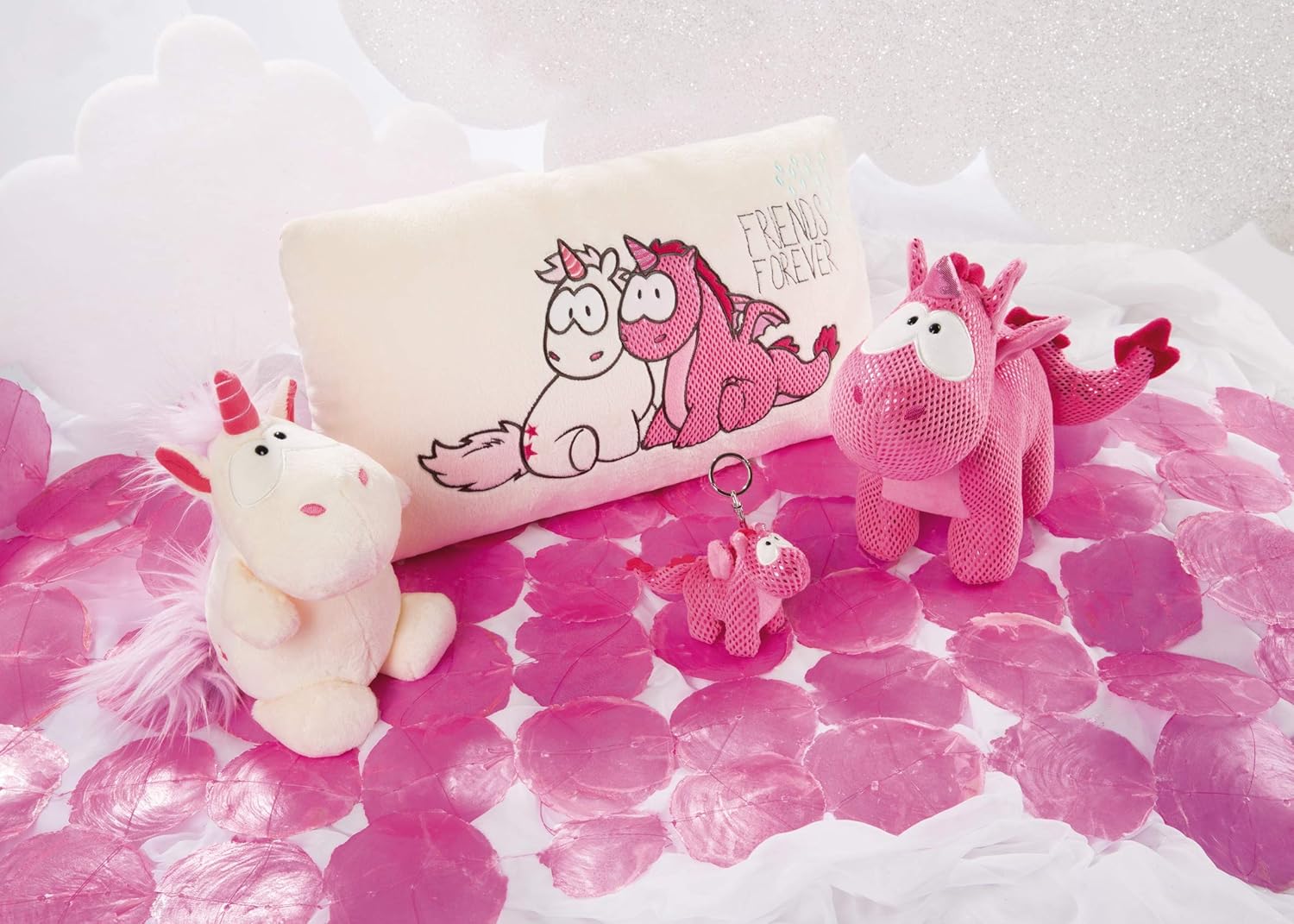 Soft toy unicorn-dragon Ruby de la Rosa 10cm with keyring – BigaMart