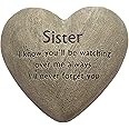 Amazon.com: Wowser Sister Memorial Stone, in Loving Memory Cement Heart ...