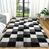 Amazon.com: Zedrew Shag Area Rug, 6x9 ft Burgundy Red Fluffy Rugs for ...