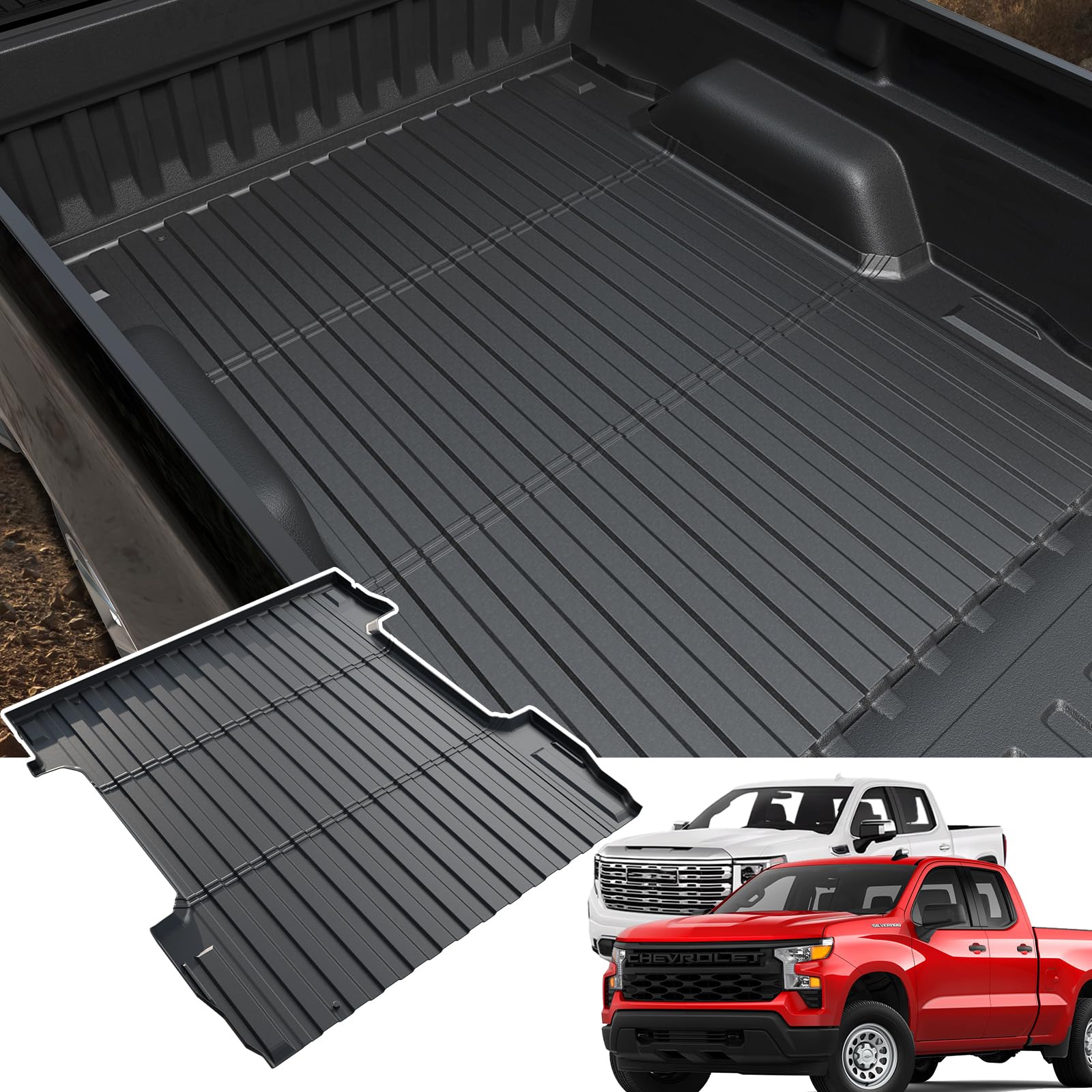 HOUCLEMIC Truck Bed Mat for 2019-2024 Chevy Silverado/GMC Sierra TPE ...