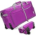 Amazon.com | Bago Rolling Duffle Bag with Wheels - 27" 80L Foldable Weekender Bag, Waterproof ...