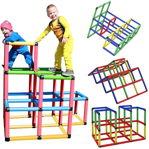 Funphix Kids Jungle Gym - Indoor Outdoor Climbing Playset - Fort ...