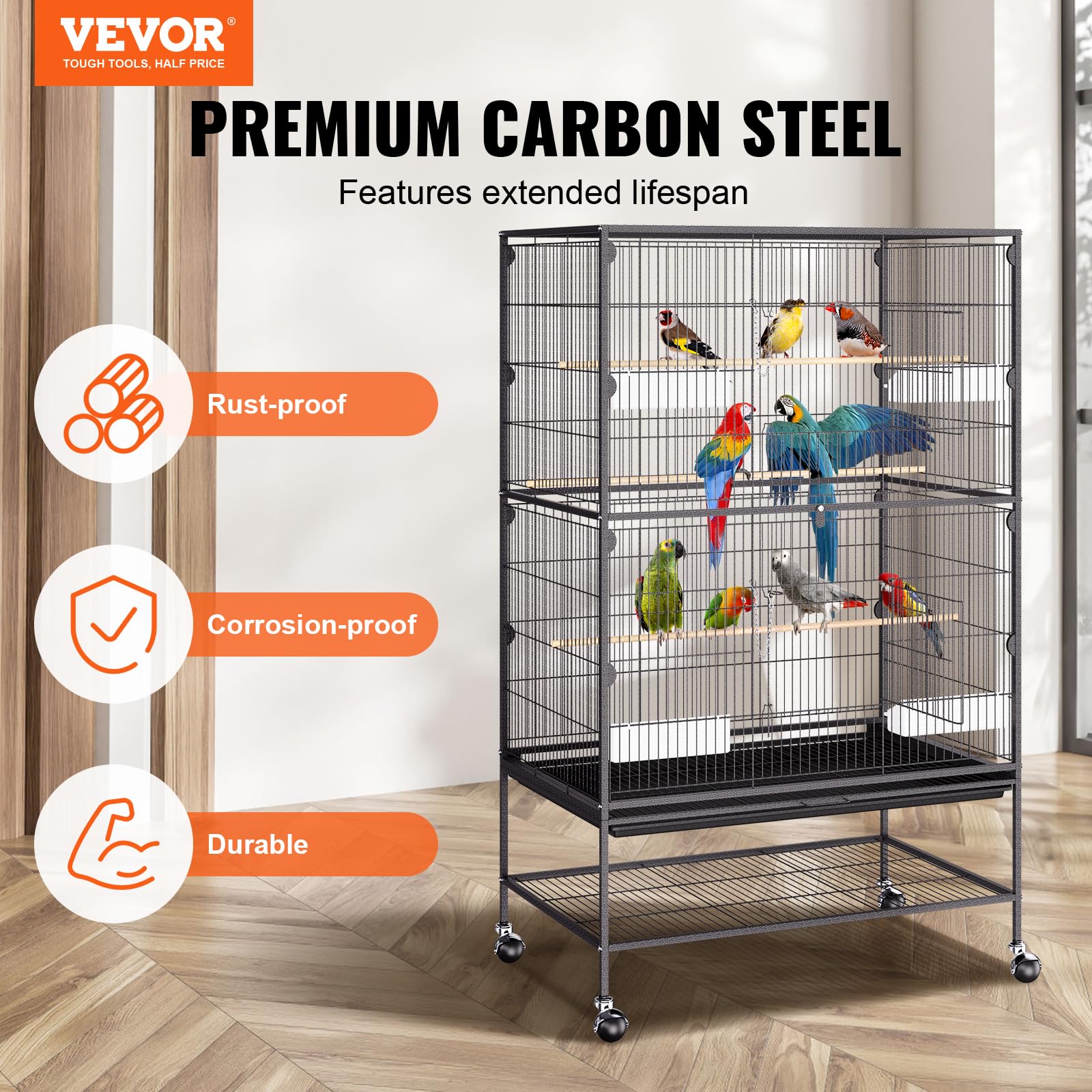Mua VEVOR 52 Inch Bird Cage, Wrought Iron Large Parakeet Flight Cage ...