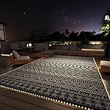 Amazon.com: MontVoo-Outdoor Rug Carpet 9x12 ft for Patio RV Camping with Led Strip Lights ...