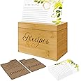 Amazon.com: Hot Stuff TODAY Recipe Box, Wooden Recipe Organizer with ...