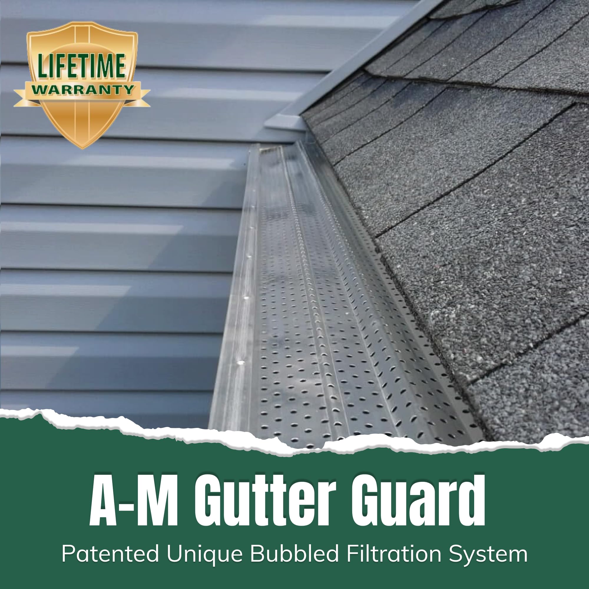 A-M Gutter Guard - 6" (50 Feet, Mill Finish) Heavy-Duty Aluminum Gutter ...