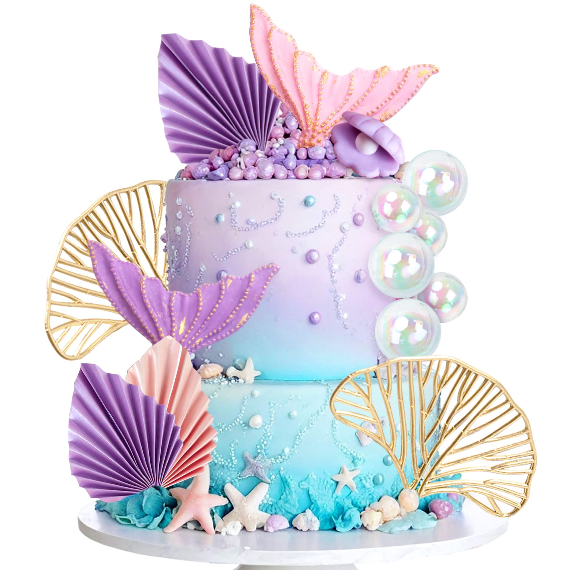 JeVenis Little Mermaid Cake Topper Under the Sea Cake Decoration ...