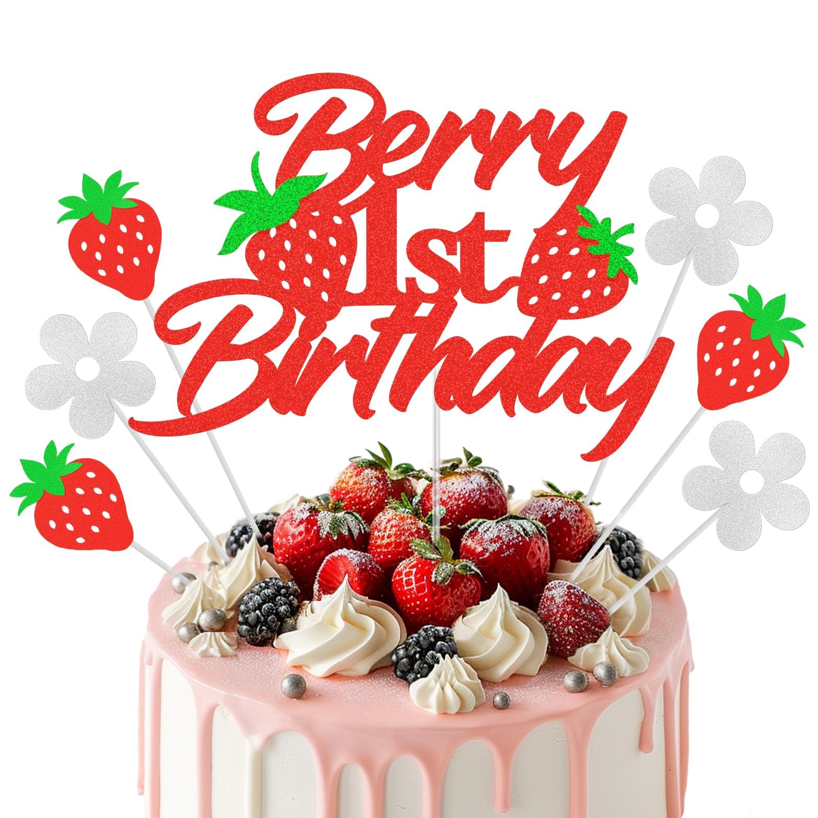 Berry 1st Birthday Cake Topper, One Cake Topper 1st Birthday Girl Boy ...