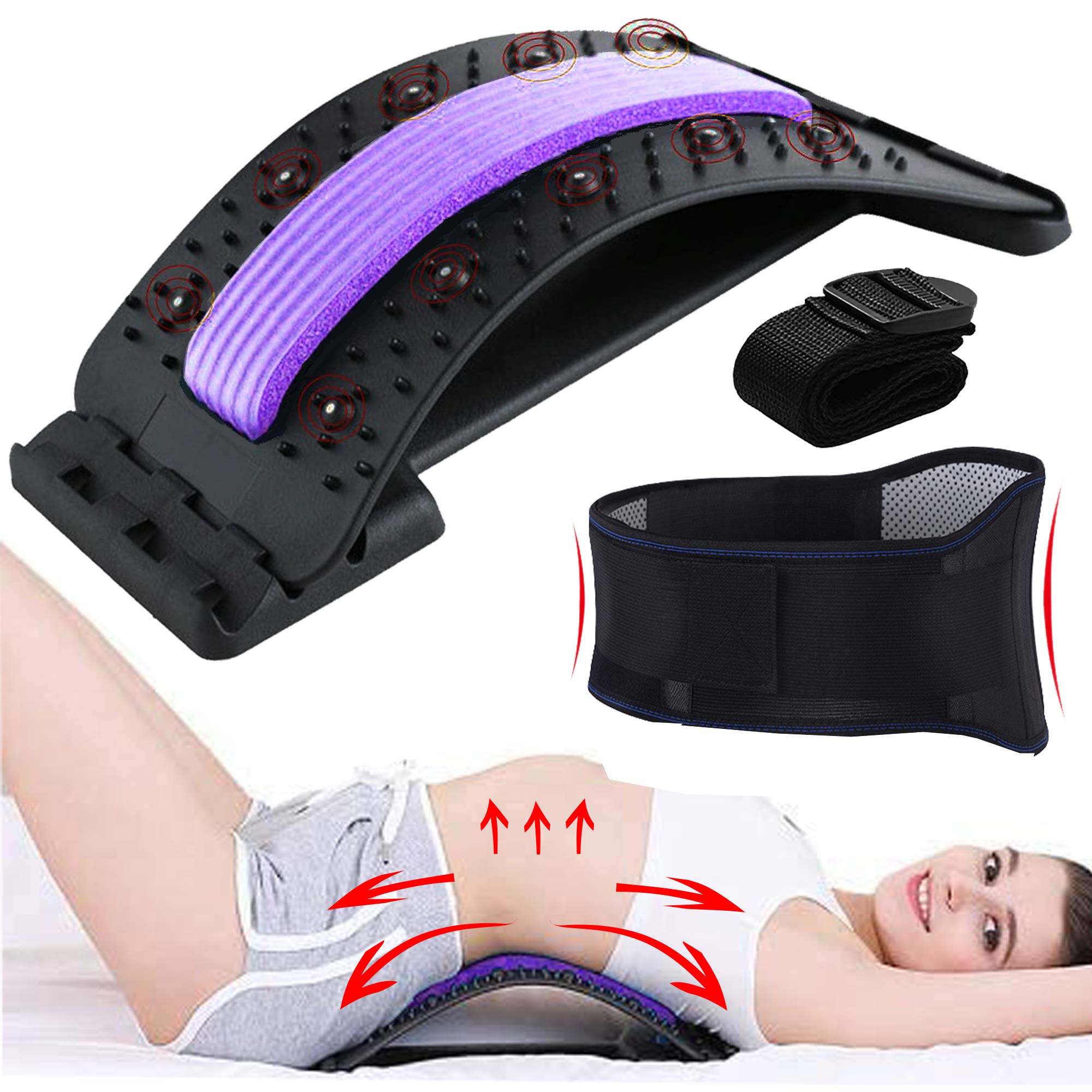 Buy 3-in-1 Back Stretcher Set, Lower Back Stretcher Device and Support ...
