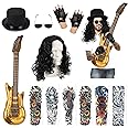 Amazon.com: 11 Pieces Slash Costume, Rockstar Costume Set, 80s Costumes ...