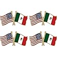 Amazon.com: Mexico Crossed Double Flag Lapel Pins Small Mini Mexican ...