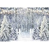 Amazon.com : Renaiss 7x5ft Winter Snow Forest Backdrop Snowflake Wonderland White Xmas Pine ...