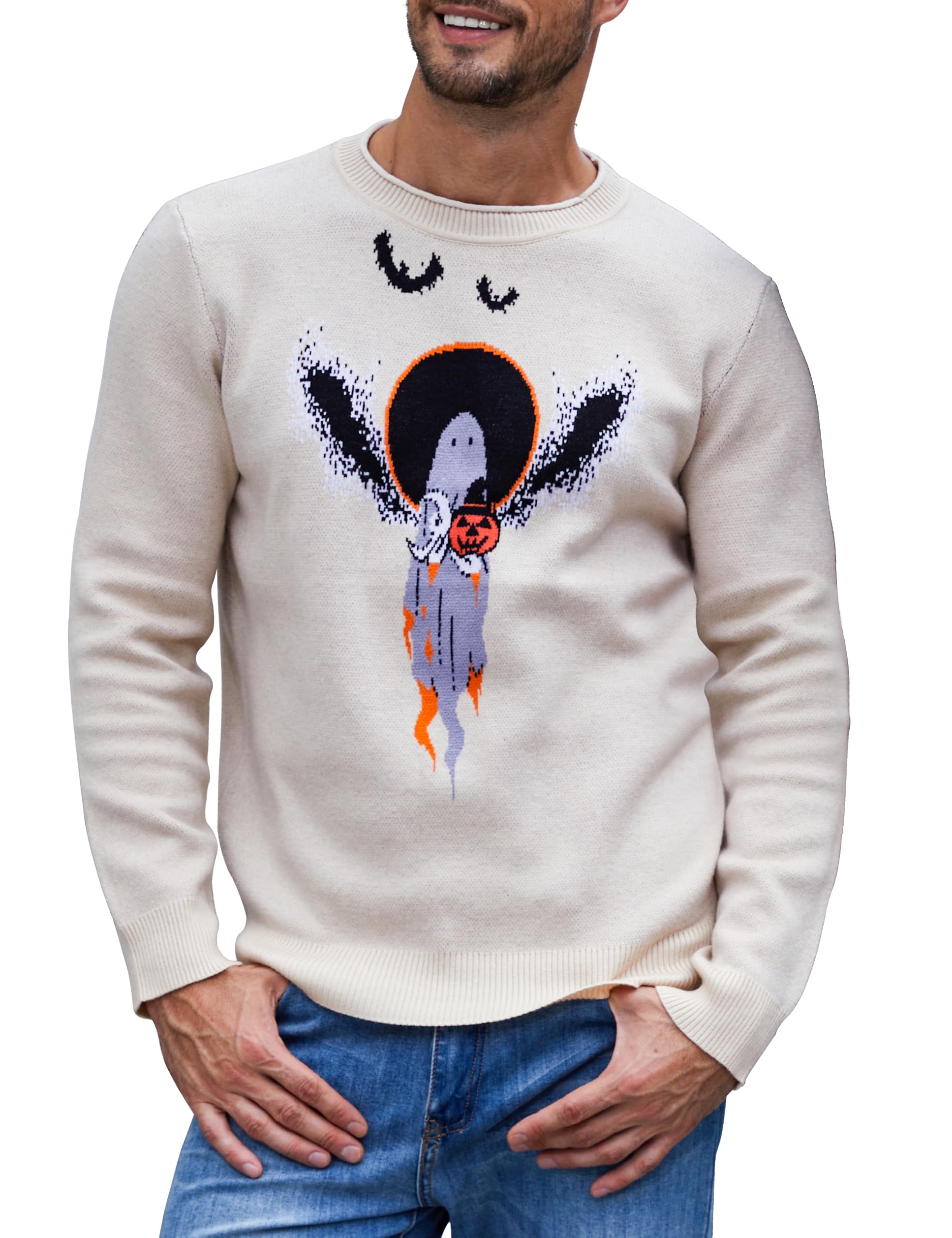 OeyFnbmO Halloween Ghost Sweater Gifts for Men, Funny Gifts for Him ...